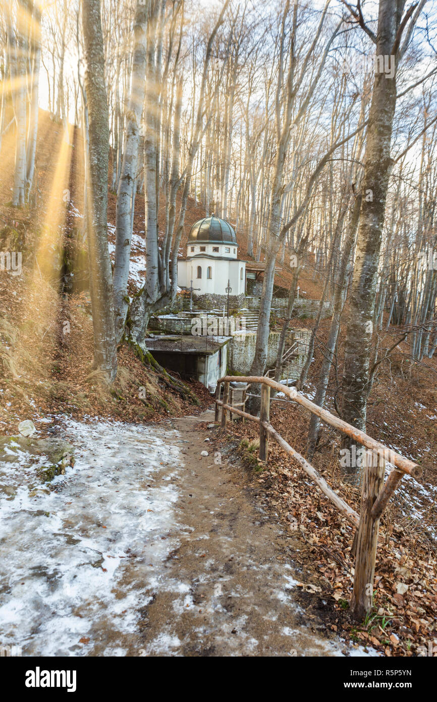 The spring of Cross Forest also known as Krastova gora complex located ...