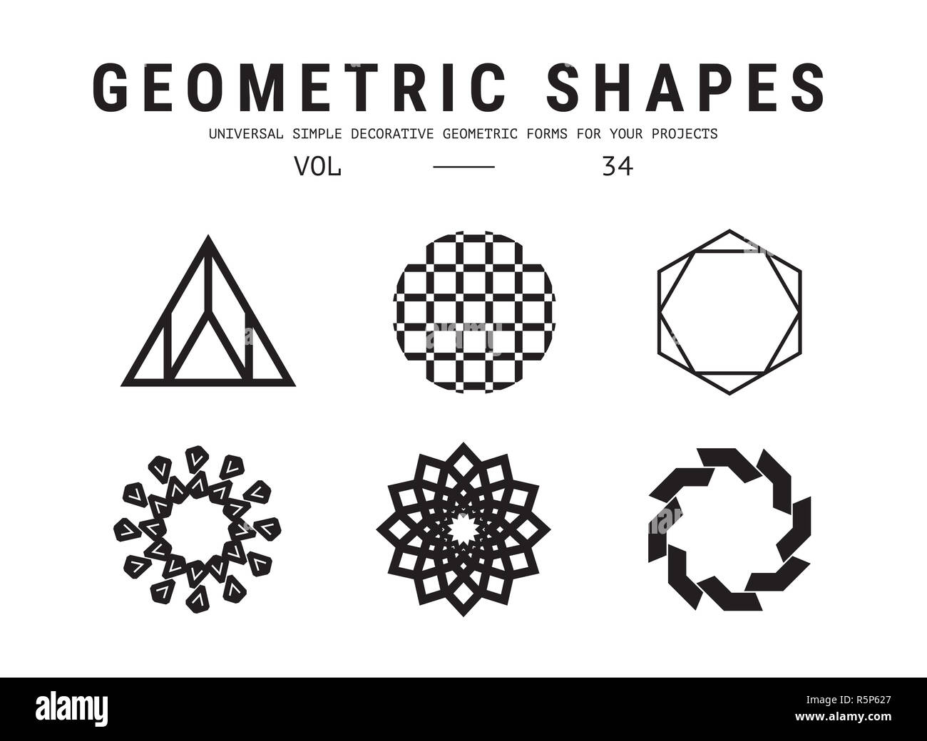Universal geometric shapes set Stock Photo - Alamy