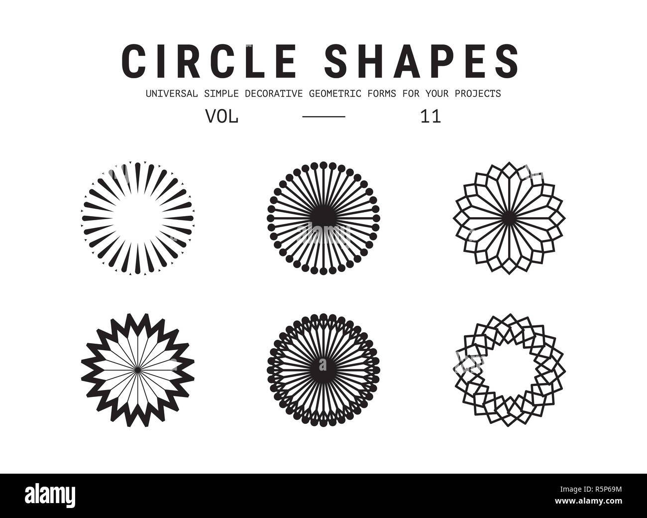 Universal circle shapes set Stock Photo - Alamy
