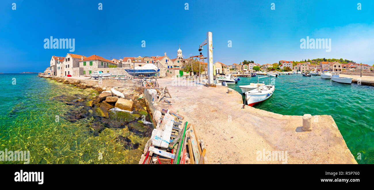 Island of Prvic harbor panorama in Sepurine Stock Photo - Alamy