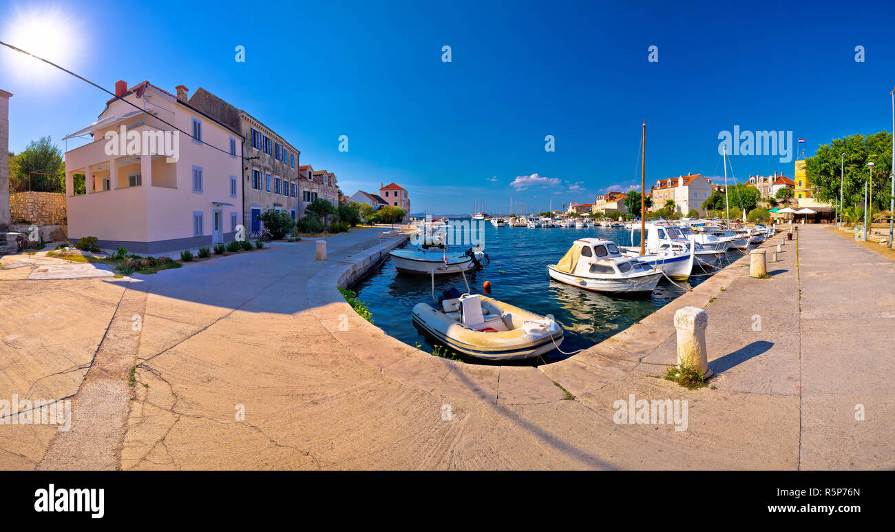 Island of Zlarin harbor panoramic view Stock Photo - Alamy