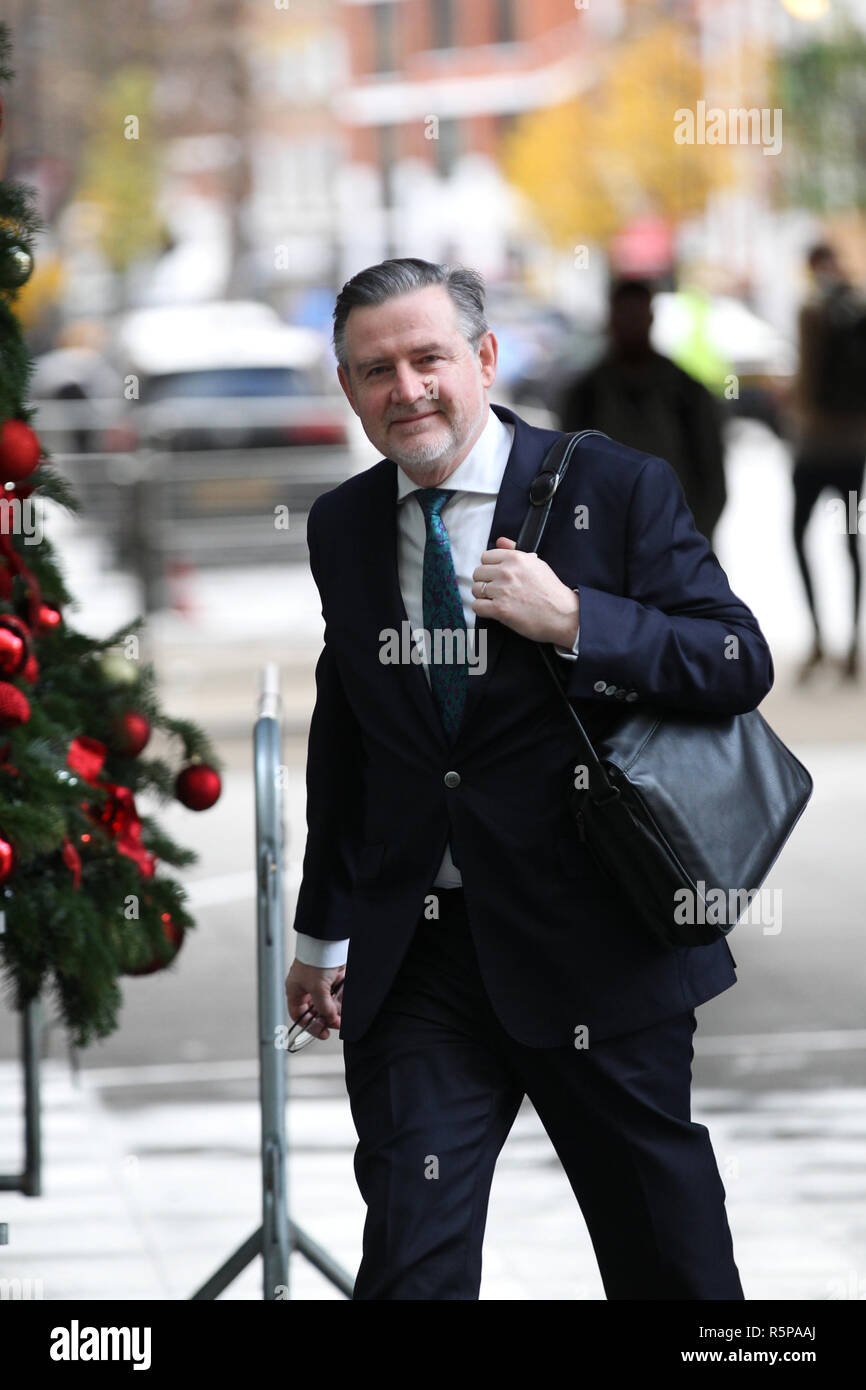 London, UK, Dec 2nd 2018. Barry Gardiner MP seen at the BBC studios for ...