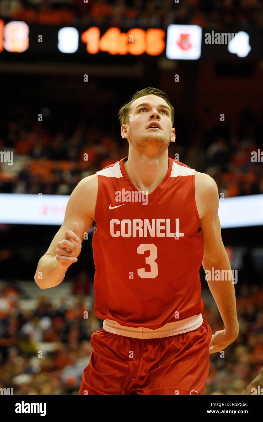 Syracuse, NY, USA. 1st Dec, 2018. Cornell forward Jimmy Boeheim looks ...