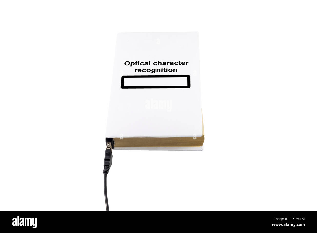 Book with optical character recognition loading bar connected to an USB ...