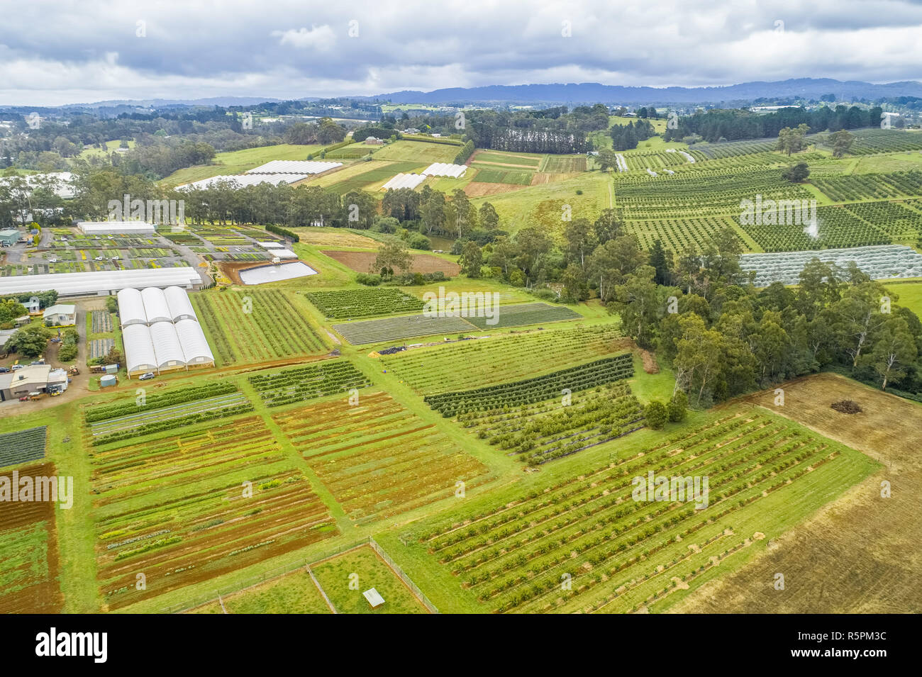 Aerial view of fields in Australian countryside Stock Photo - Alamy