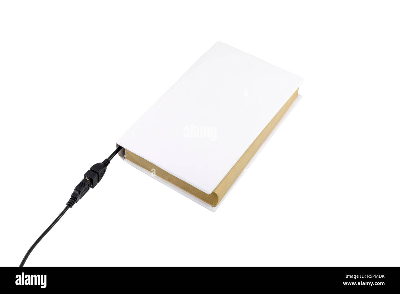 Book with blank cover connected to an USB cable Stock Photo - Alamy