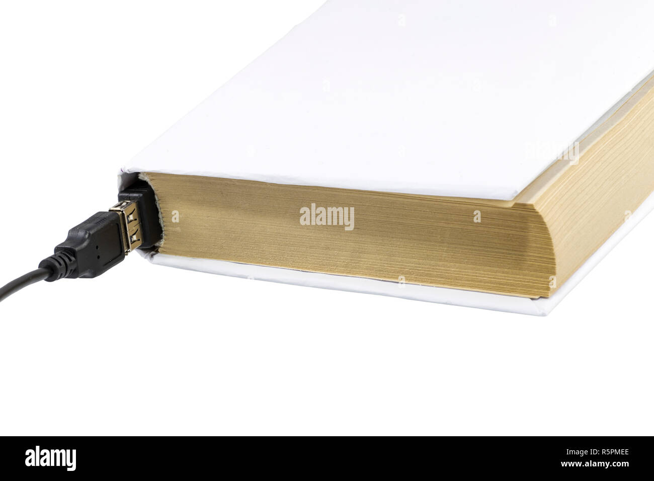 Book with blank cover connected to an USB cable Stock Photo - Alamy