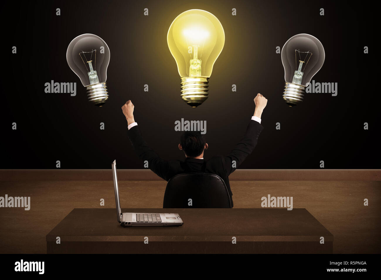 Business person have bright idea light bulb Stock Photo - Alamy
