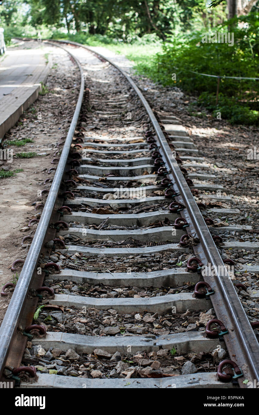 train rail transportation track line grass Stock Photo - Alamy
