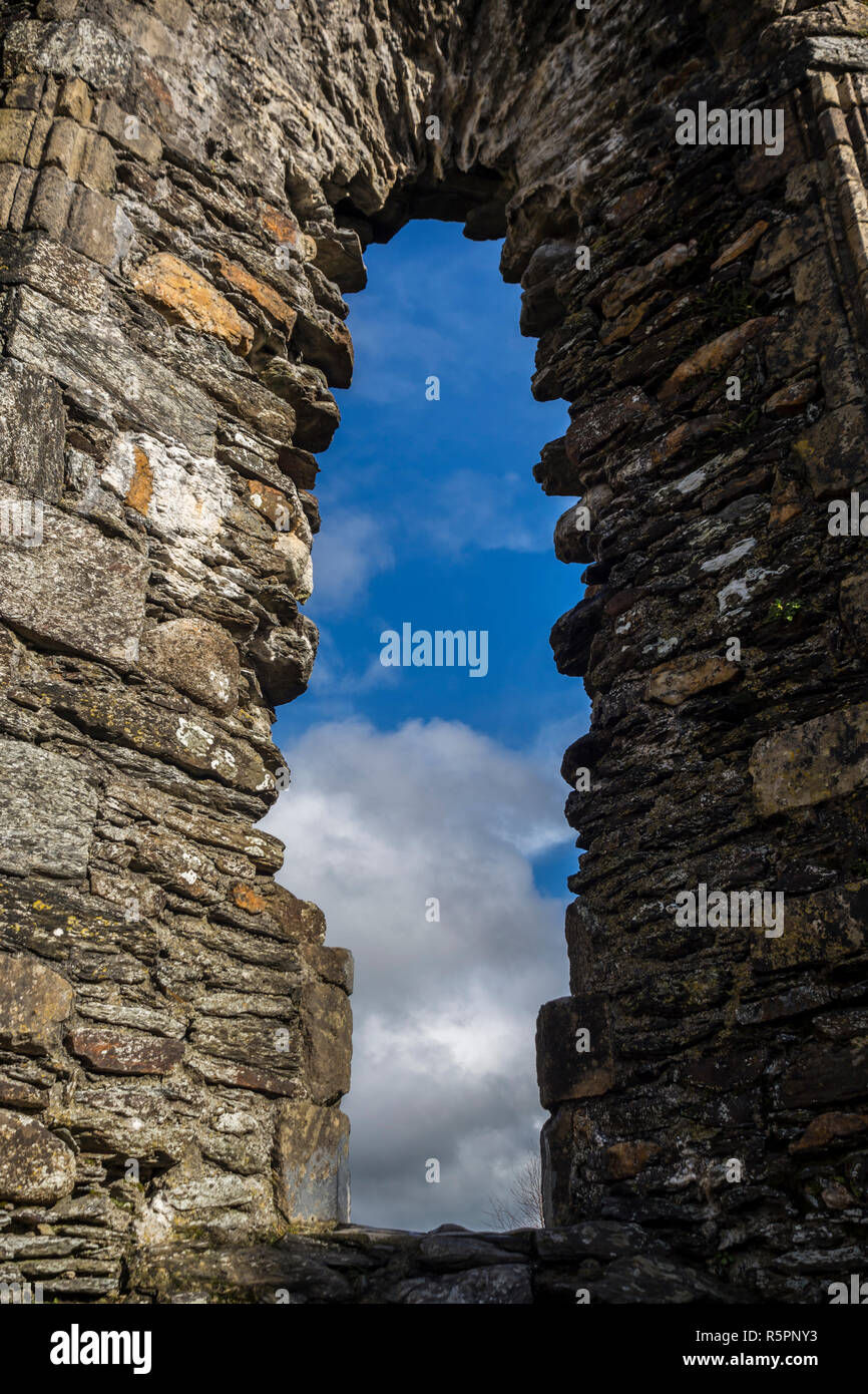 Ancient window with a beautiful view to the clouds and the sky Stock ...