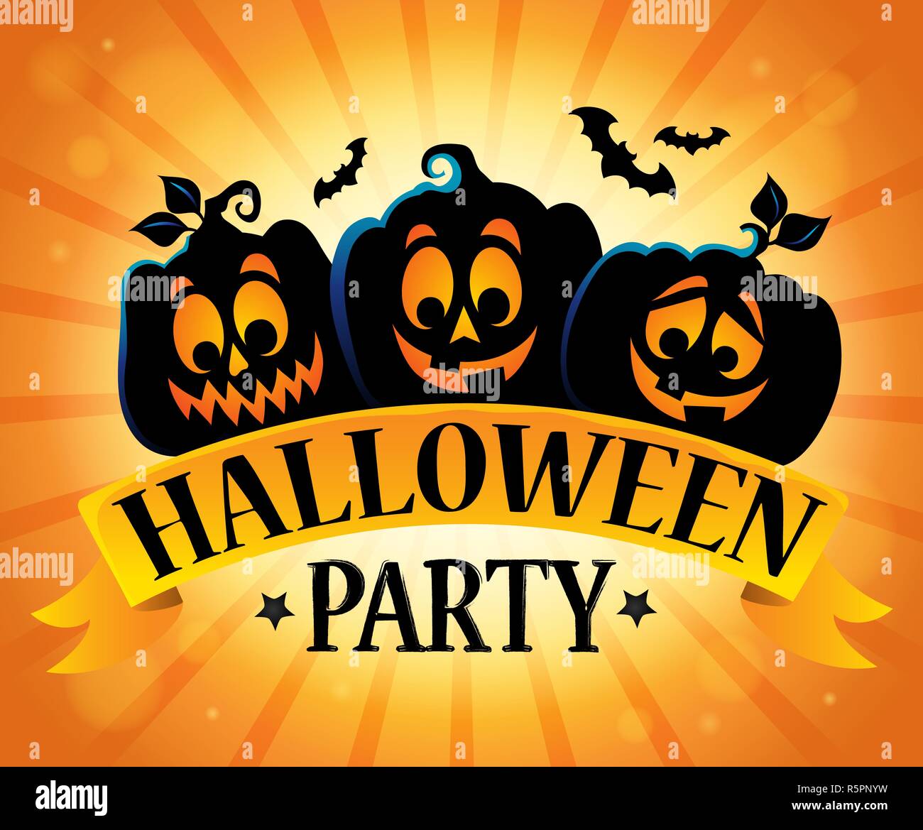 Halloween party sign topic image 5 Stock Photo - Alamy