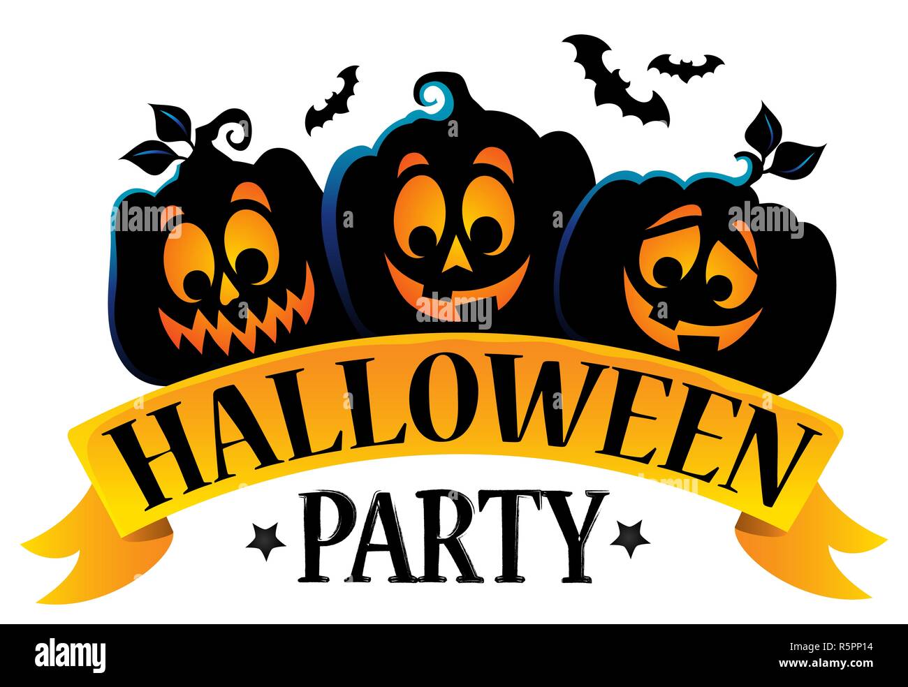 Pumpkins bats halloween party Cut Out Stock Images & Pictures - Alamy