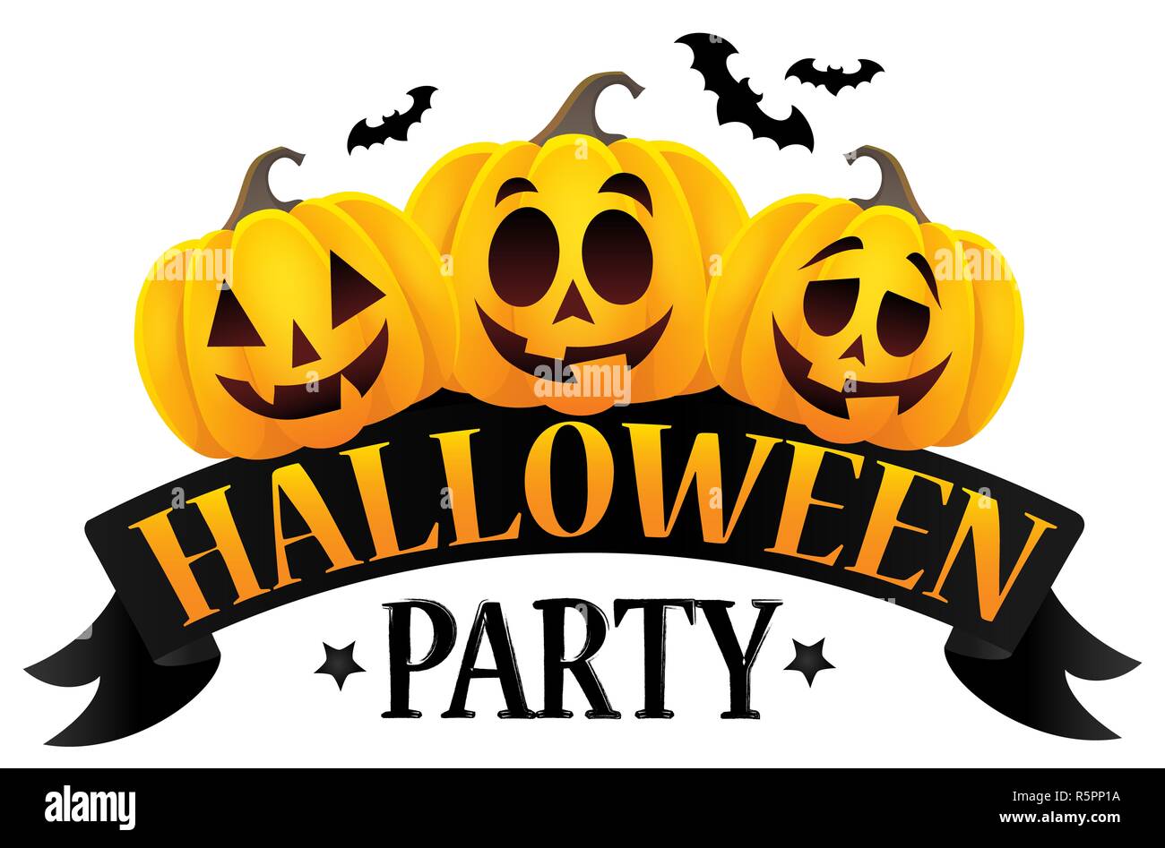 Pumpkins bats halloween party Cut Out Stock Images & Pictures - Alamy