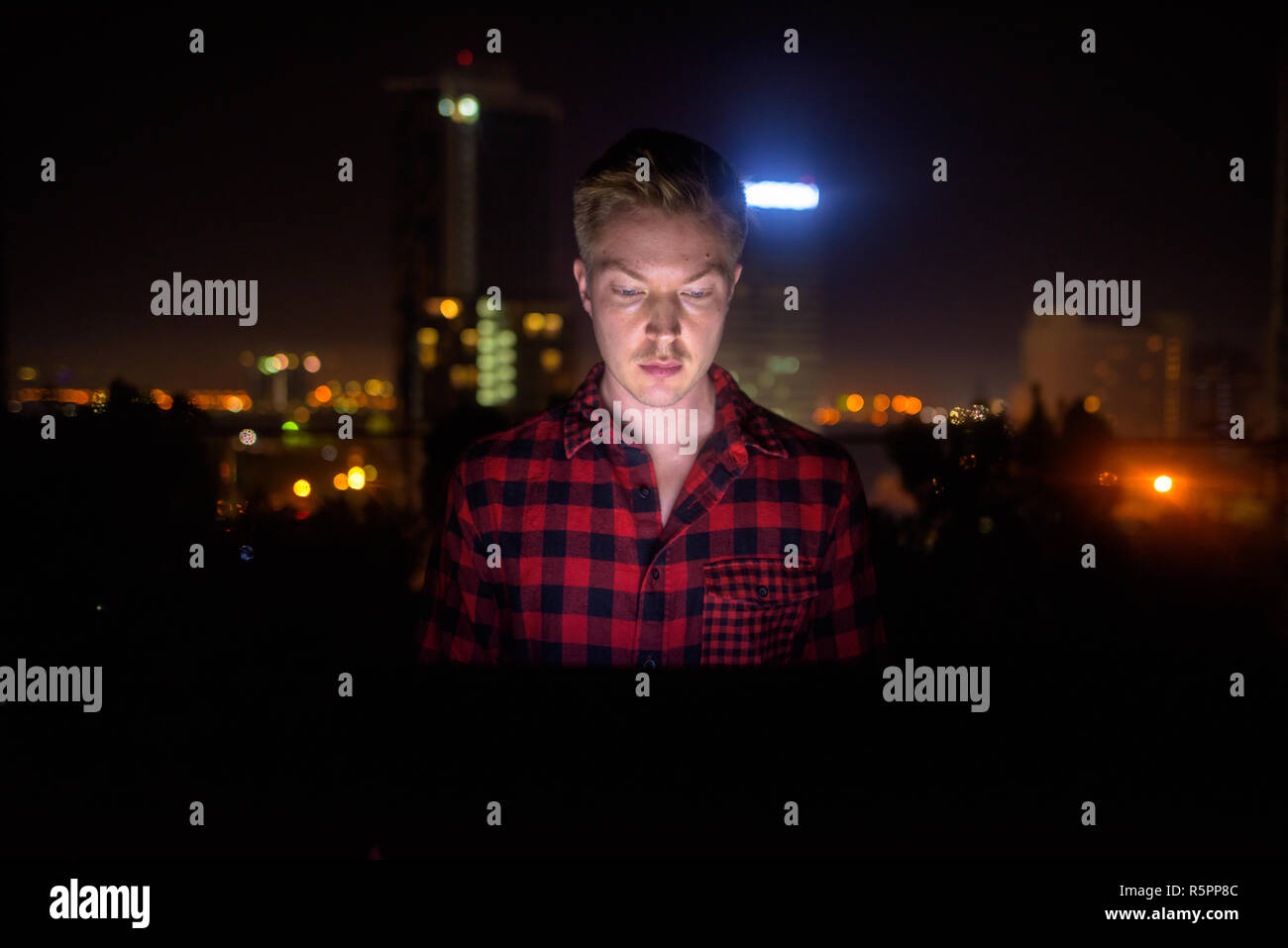 Person computer night hi-res stock photography and images - Alamy