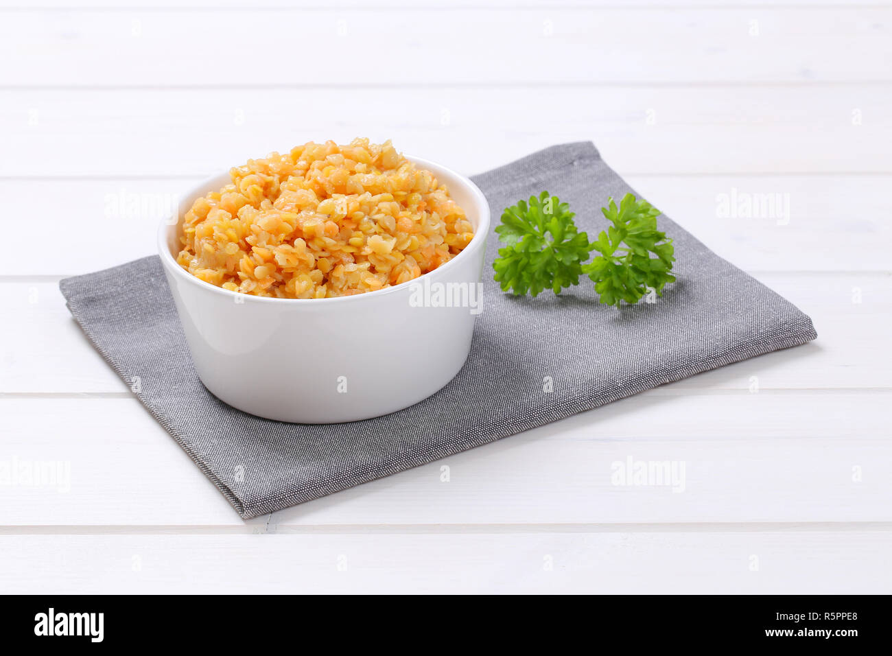 Cooked red lentils Stock Photo - Alamy