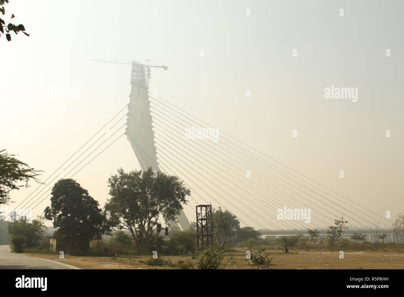 signature bridge delhi india Stock Photo - Alamy