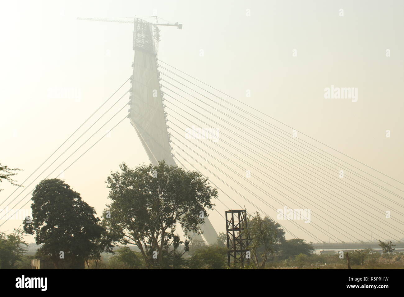 signature bridge delhi india Stock Photo - Alamy