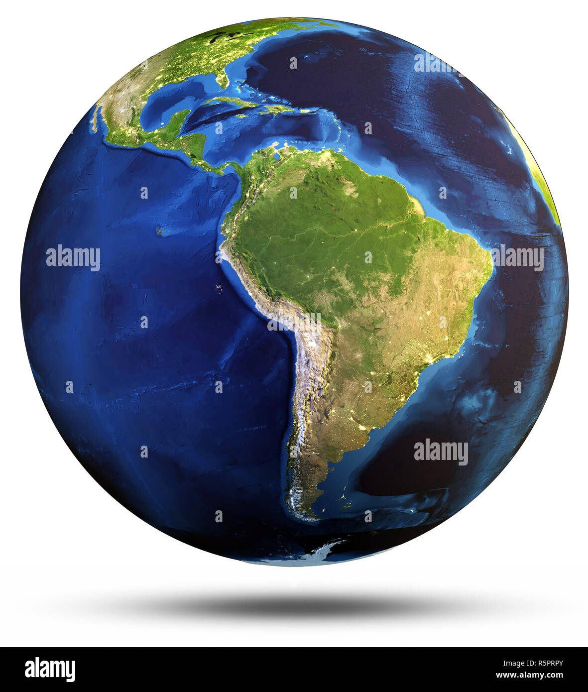 Planet Earth white isolated 3d rendering Stock Photo - Alamy