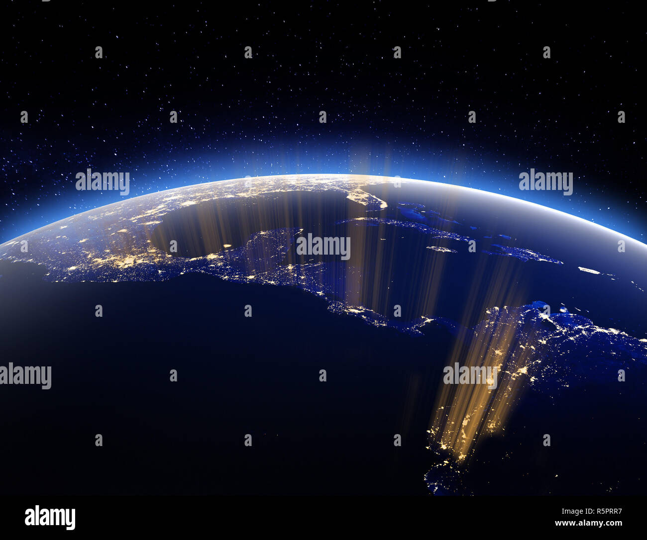 Earth city lights. Elements of this image furnished by NASA 3d ...