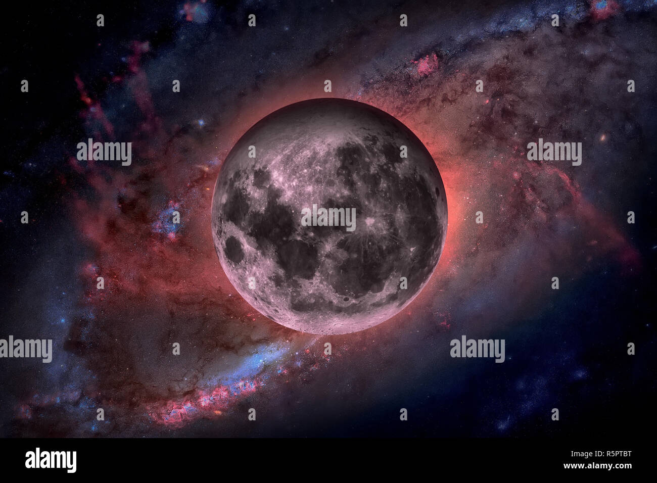 Earths Moon. Outer space background Stock Photo - Alamy