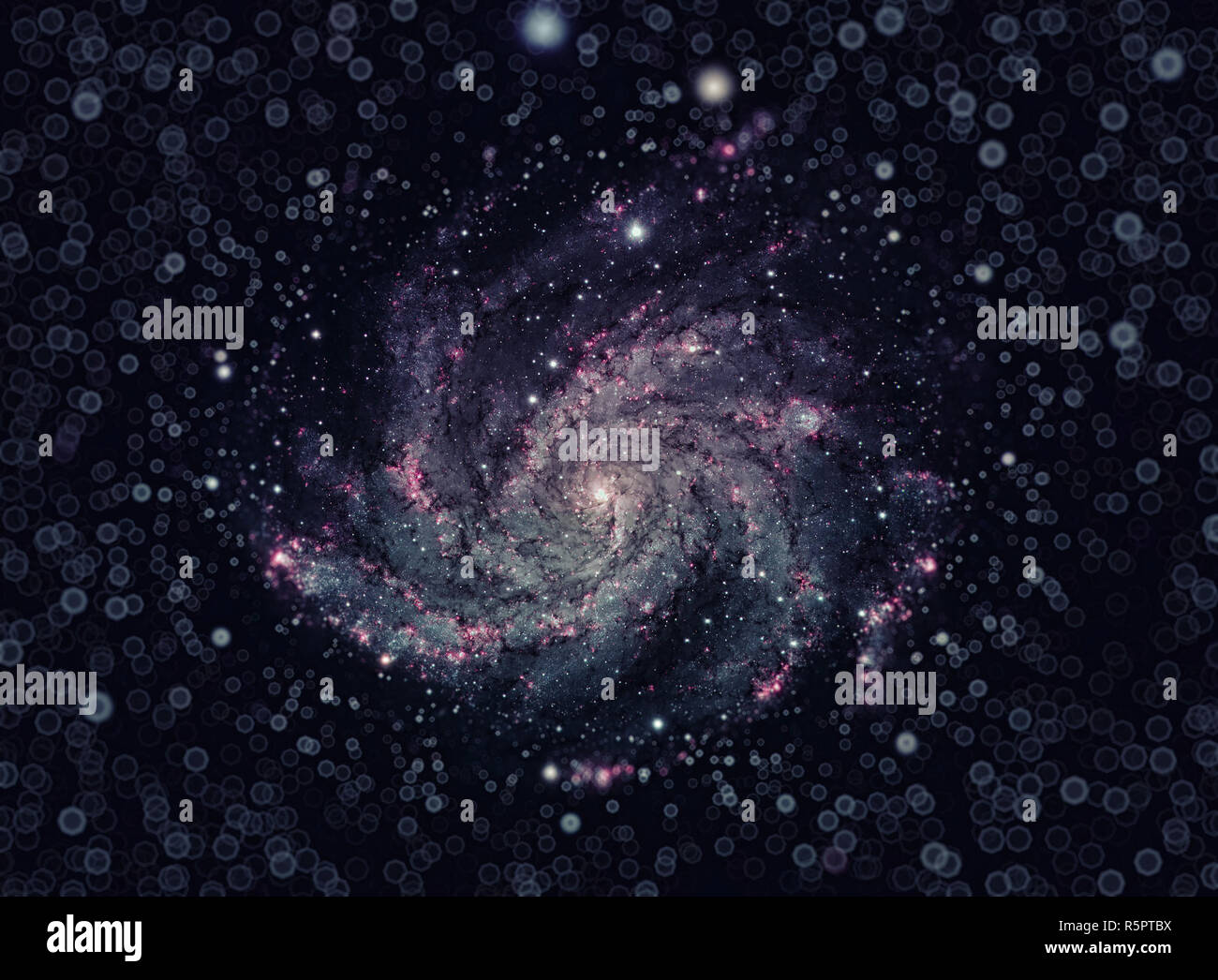 Fireworks Galaxy in the constellations Cepheus and Cygnus Stock Photo ...