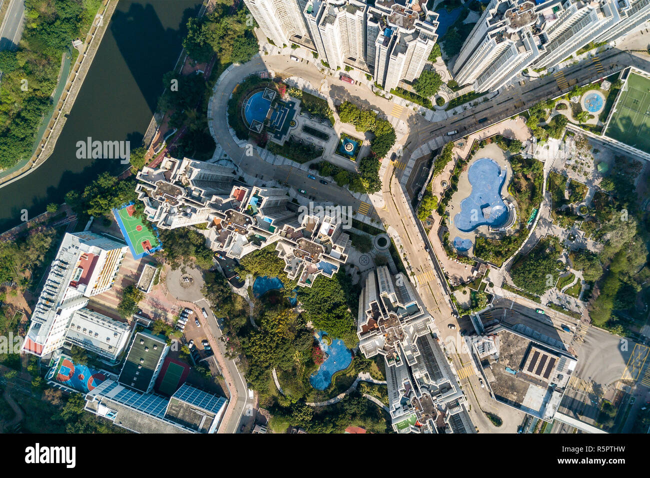 Top view of Hong Kong skyline Stock Photo - Alamy