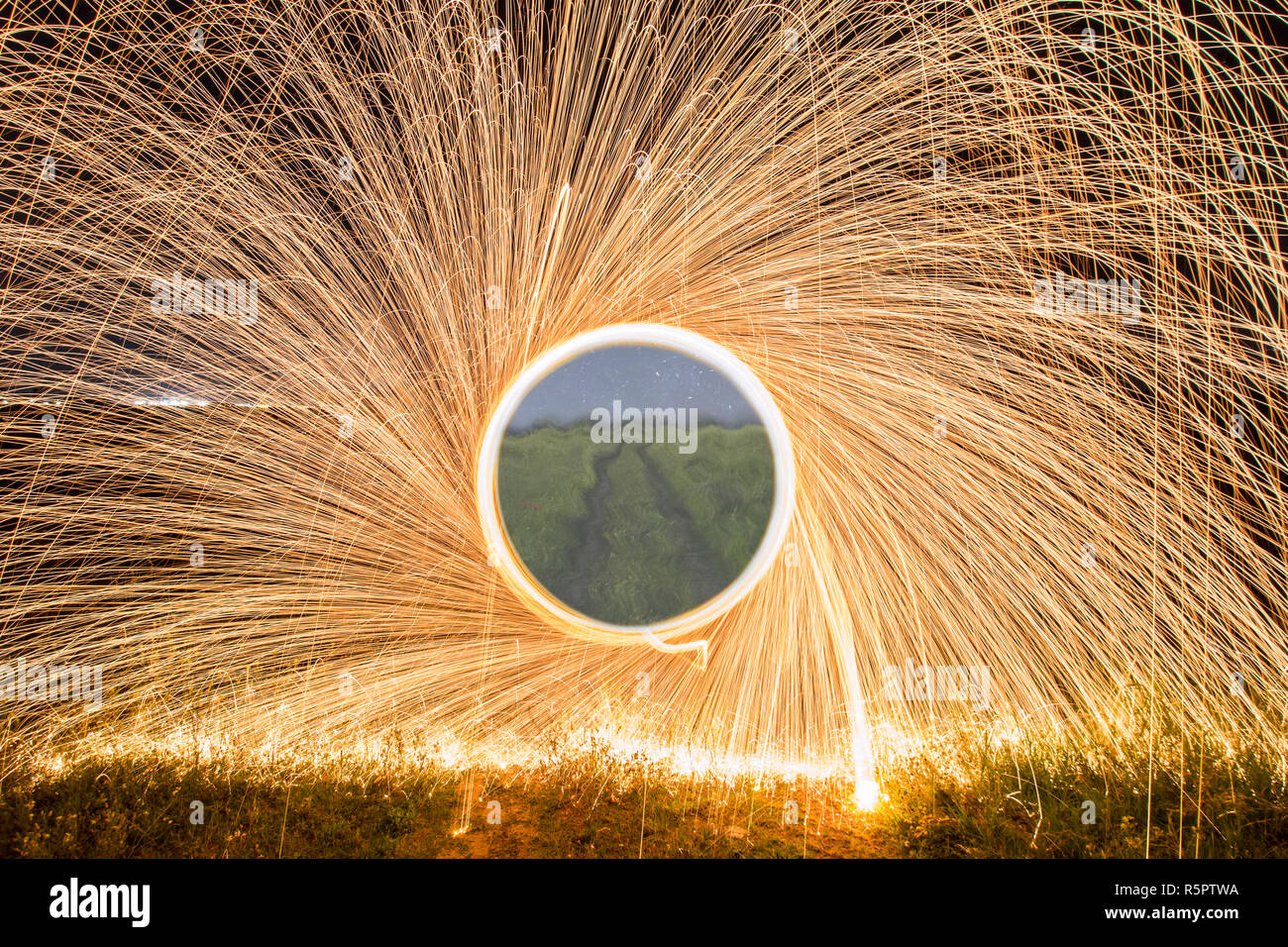 Time travel concept - a portal to a different dimension. Travelling ...