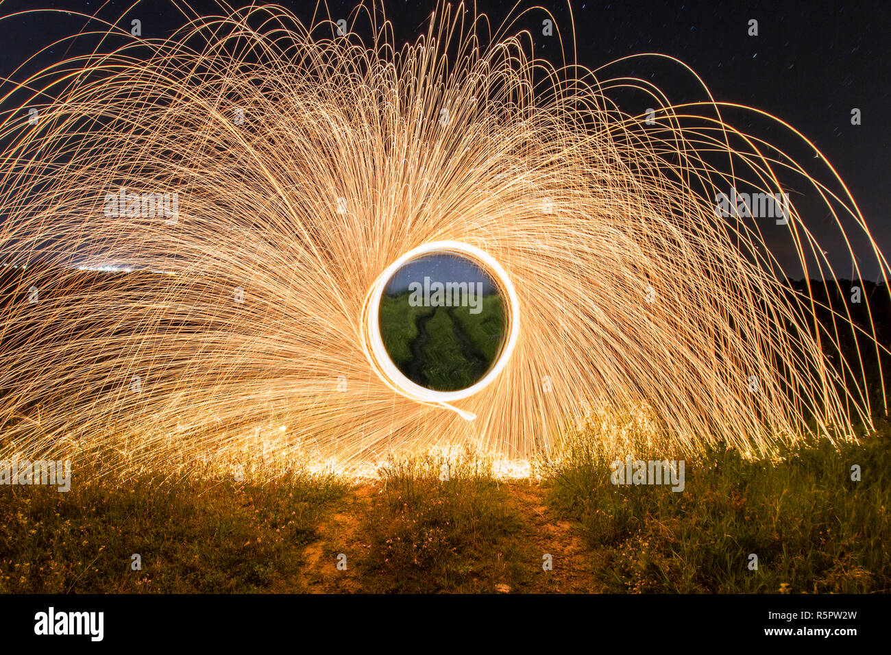 Time travel concept - a portal to a different dimension. Travelling ...