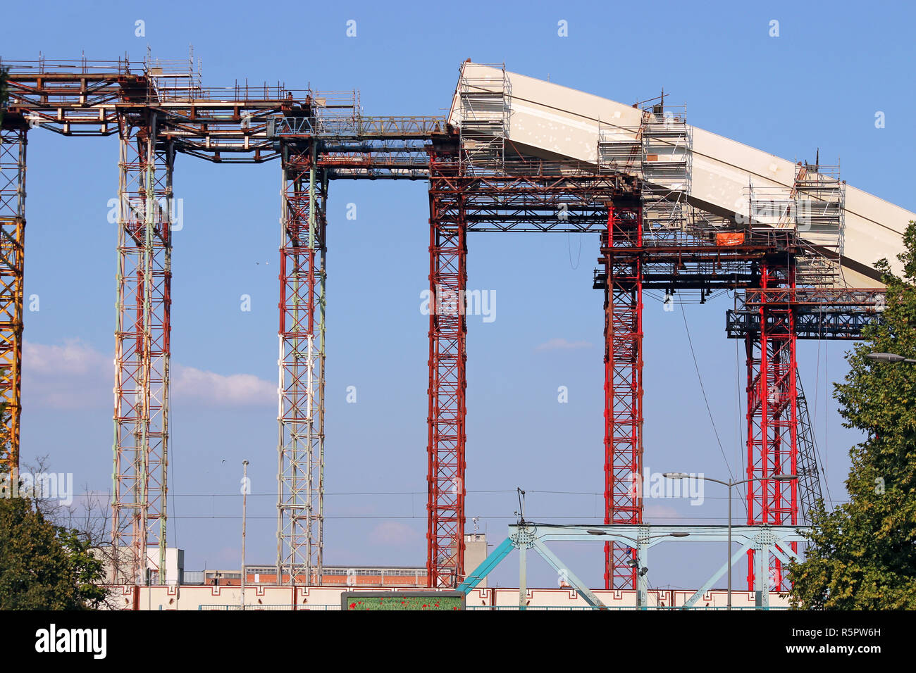 new bridge arc construction site Stock Photo - Alamy