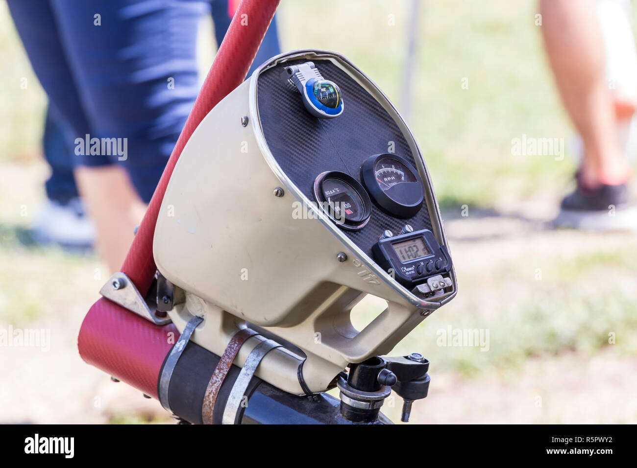 Motorized deltaplan gauge dashboard displaying information Stock Photo ...