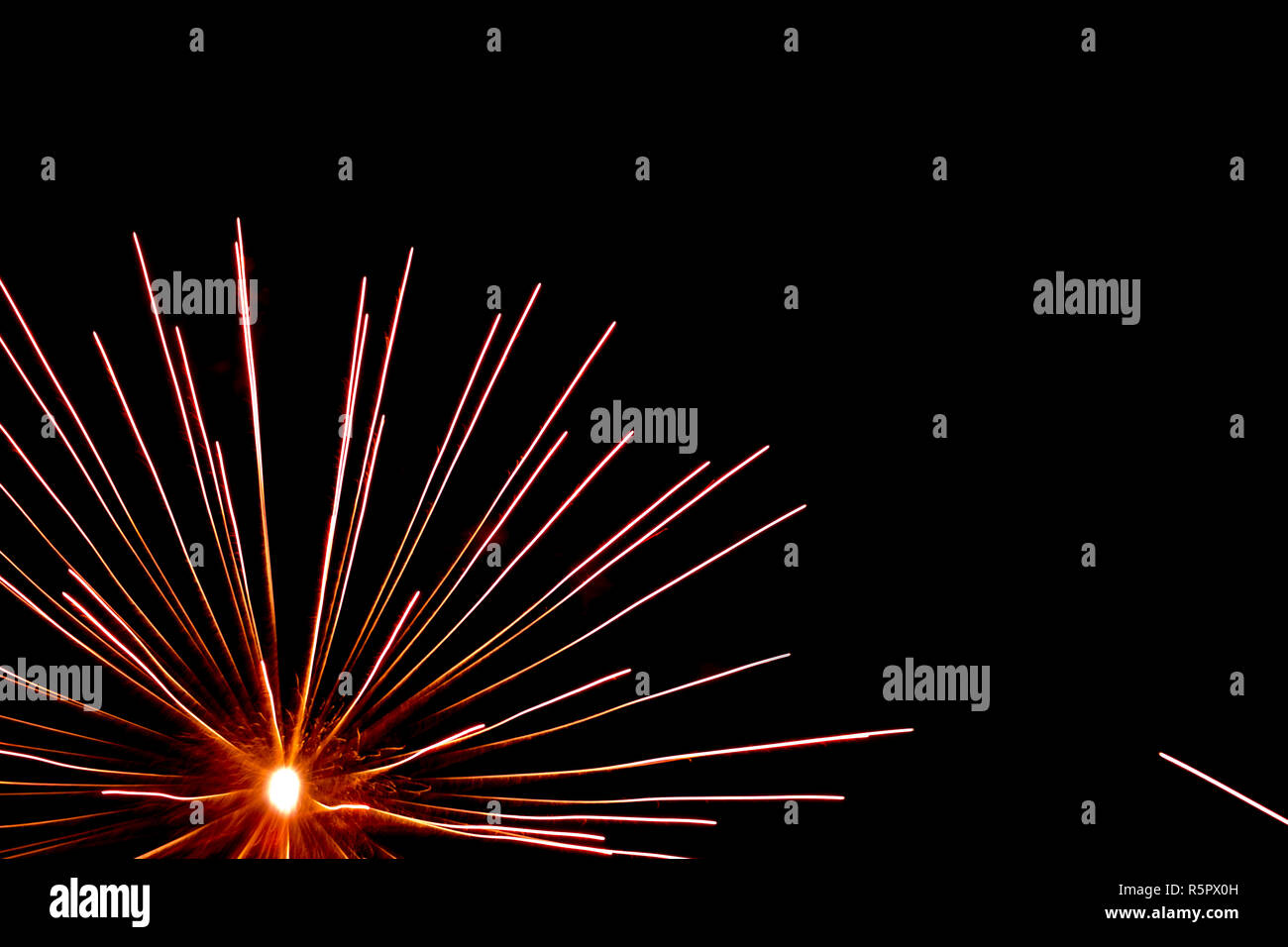 Close-up of a fireworks display. Unique forms and patterns on black ...