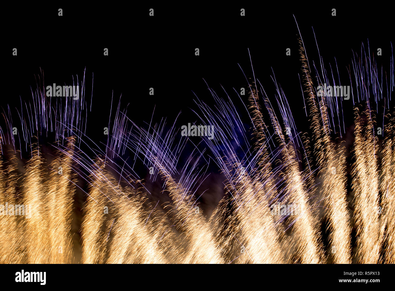 Close-up of a fireworks display. Unique forms and patterns on black ...