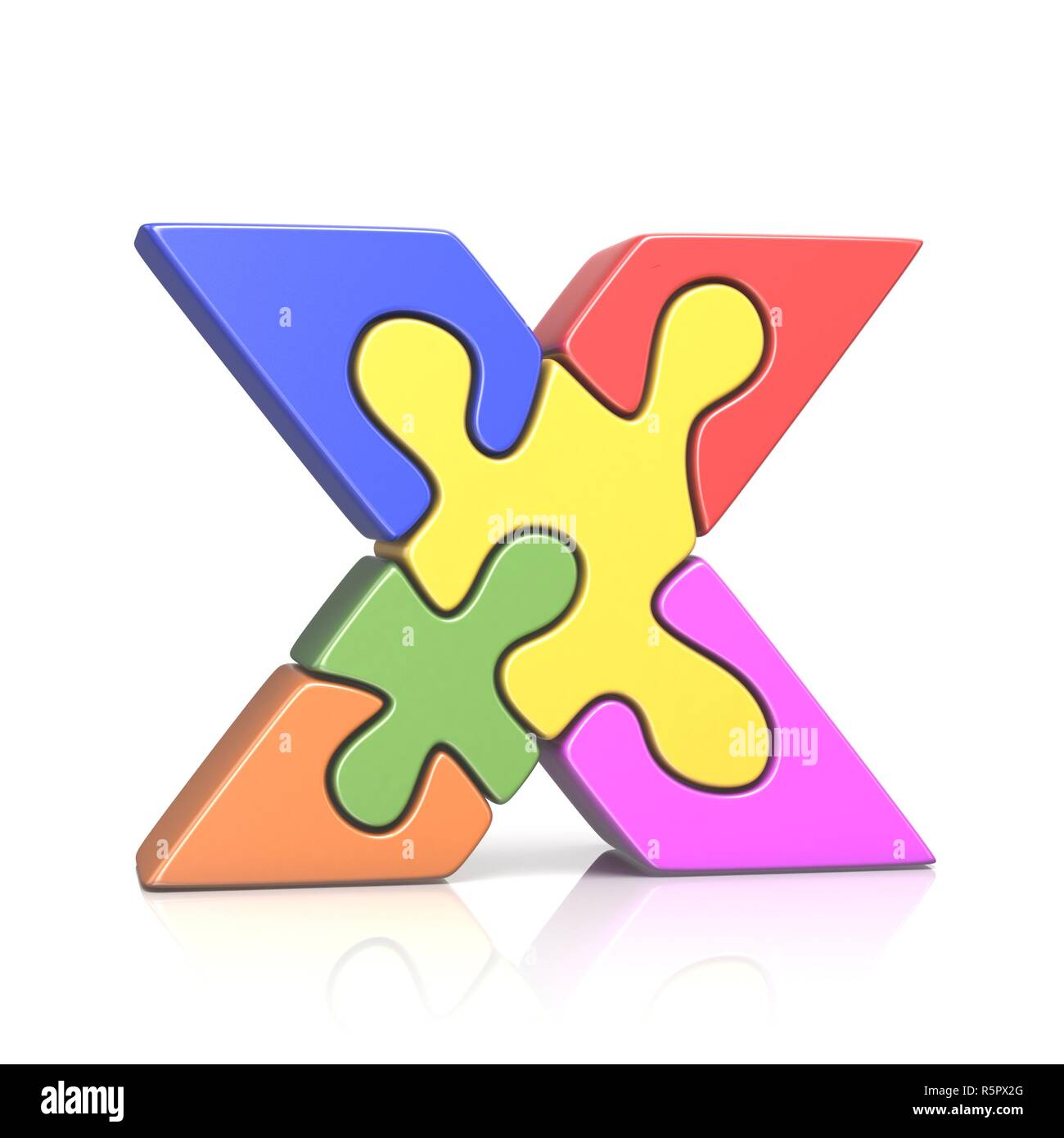 Puzzle jigsaw letter X 3D Stock Photo - Alamy