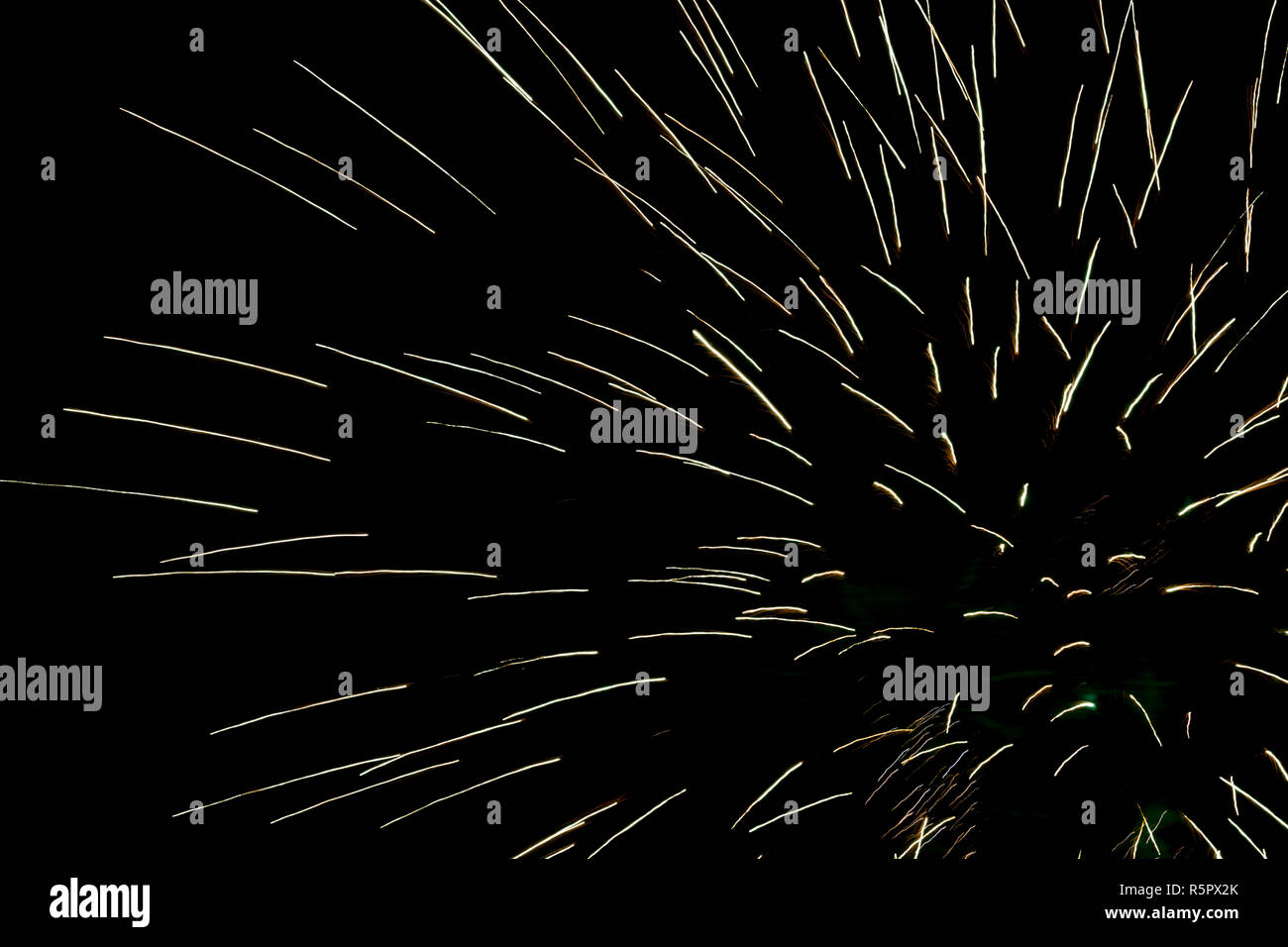 Close-up of a fireworks display. Unique forms and patterns on black ...