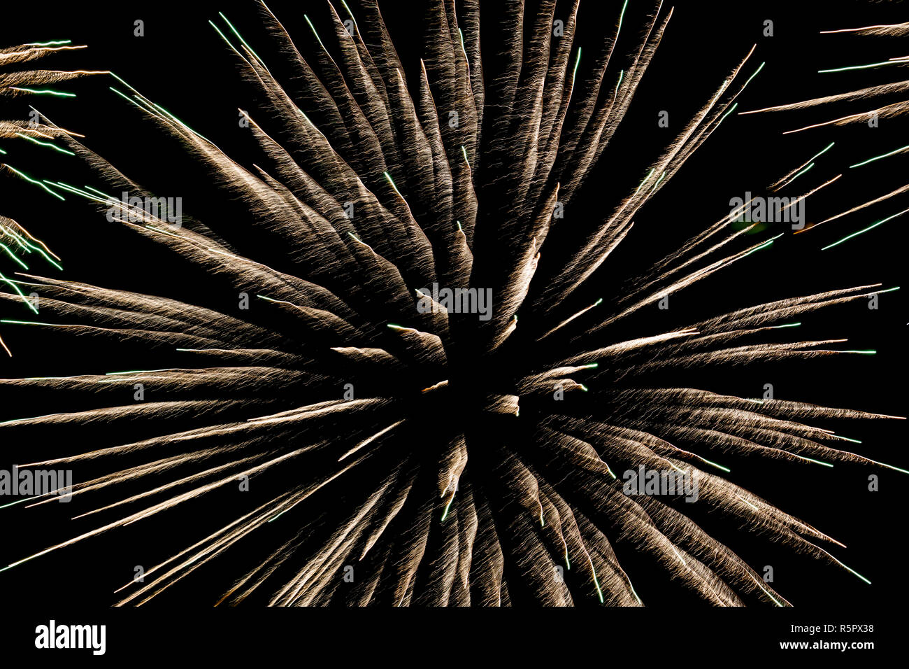 Close-up of a fireworks display. Unique forms and patterns on black ...