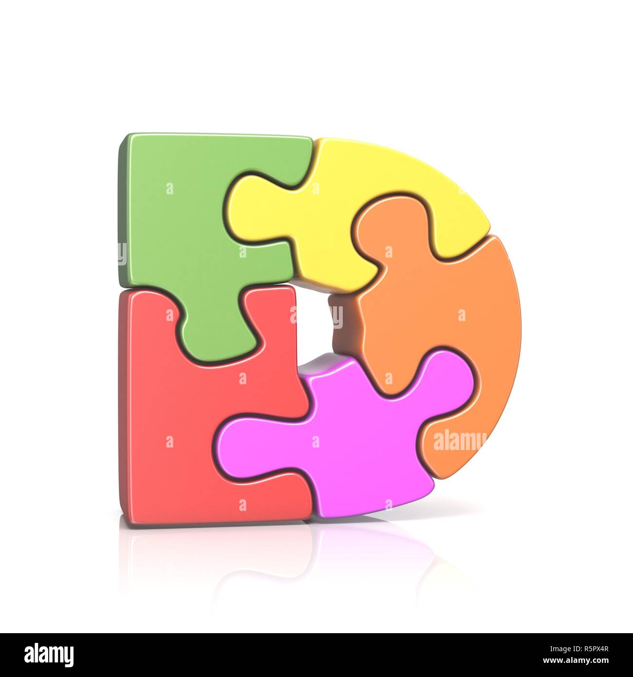 Puzzle jigsaw letter D 3D Stock Photo - Alamy