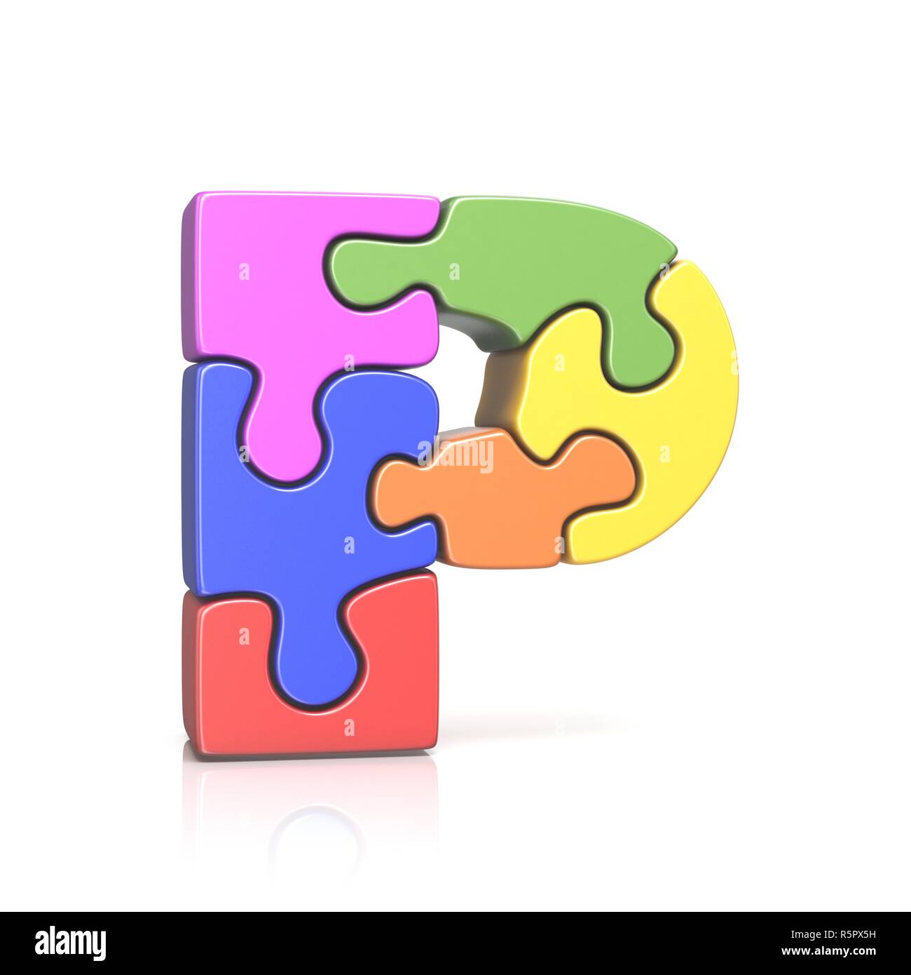 Puzzle jigsaw letter P 3D Stock Photo - Alamy