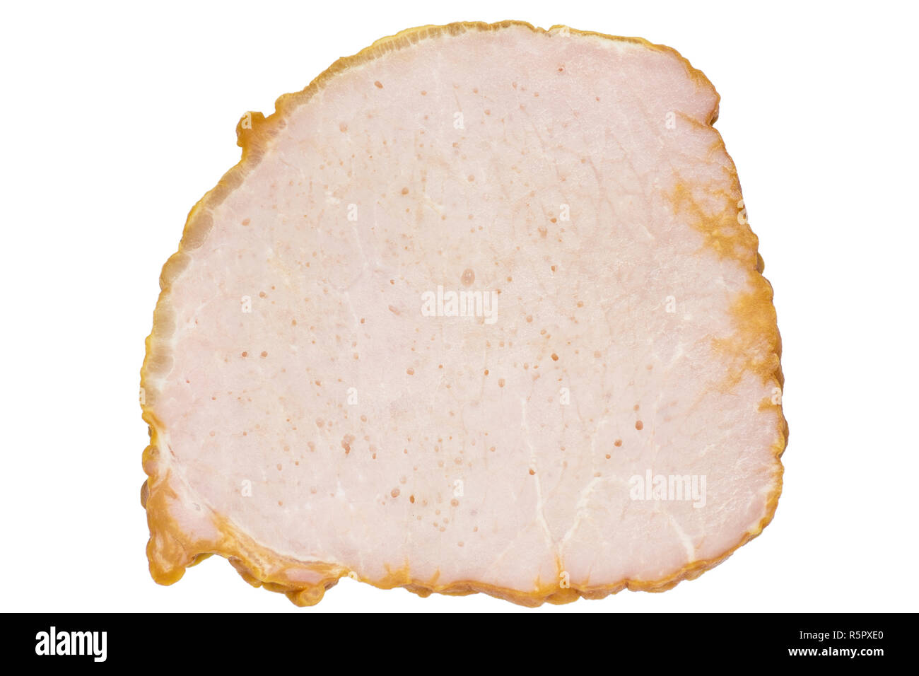 Slice of pork filet isolated on white background Stock Photo - Alamy