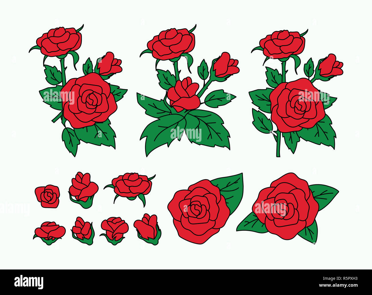 Set vintage hippie stickers Cut Out Stock Images & Pictures - Alamy