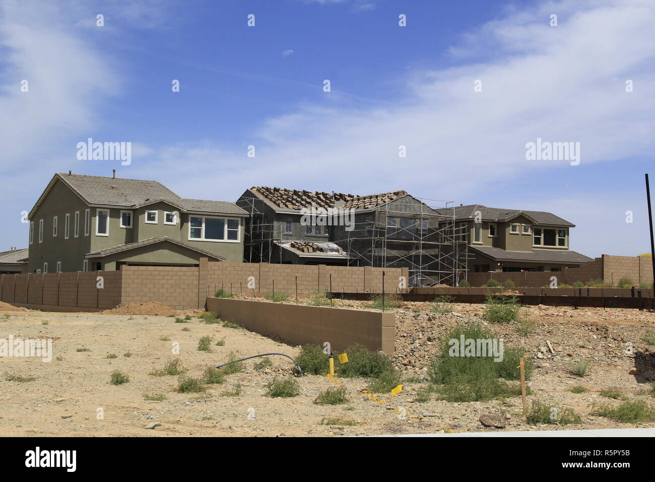 Construction of New Homes Stock Photo - Alamy
