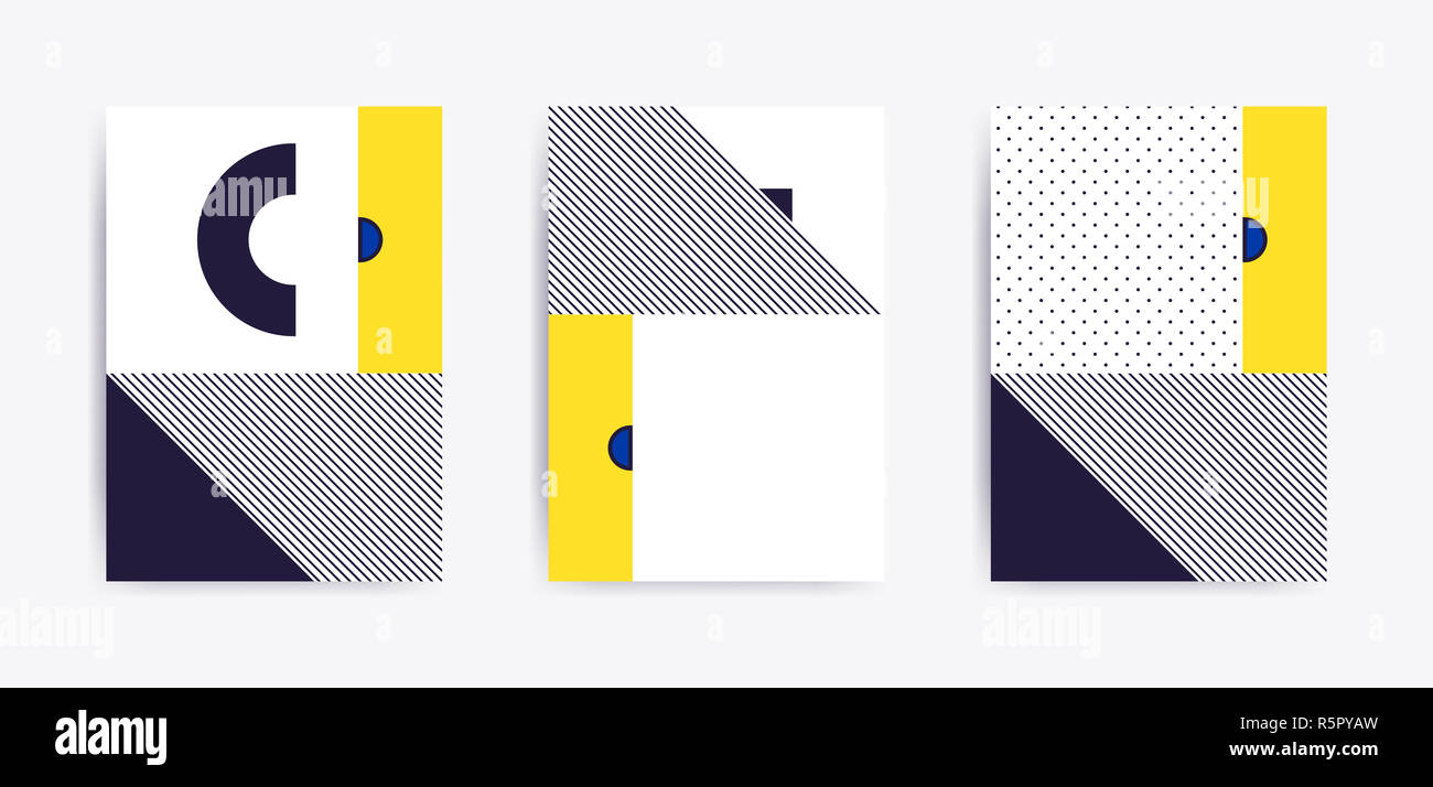 Bright youth colorful vector posters set Stock Photo - Alamy