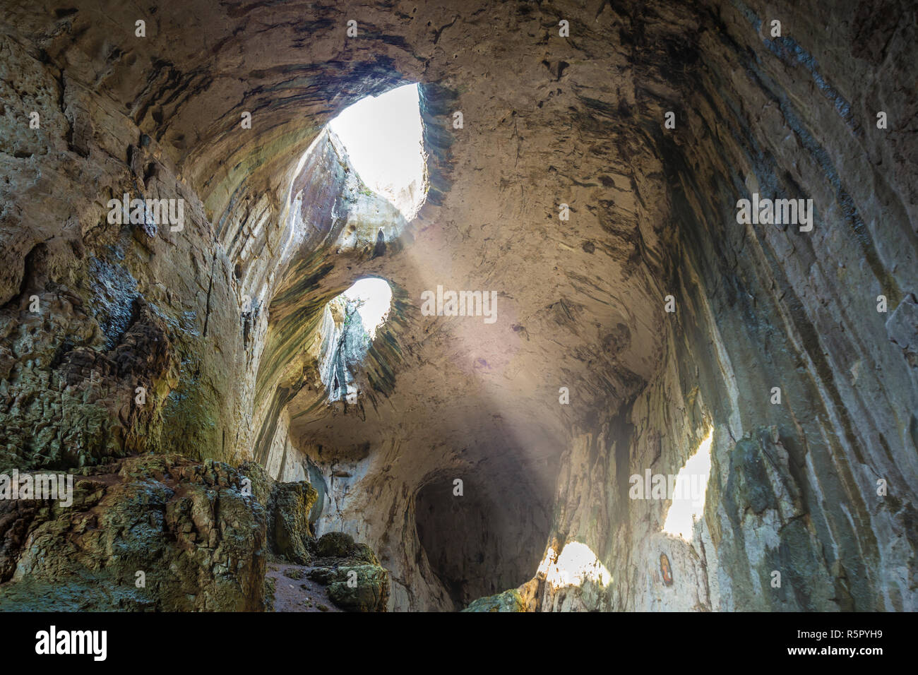 Prohodna cave also known as God's eyes near Karlukovo village, Bulgaria ...