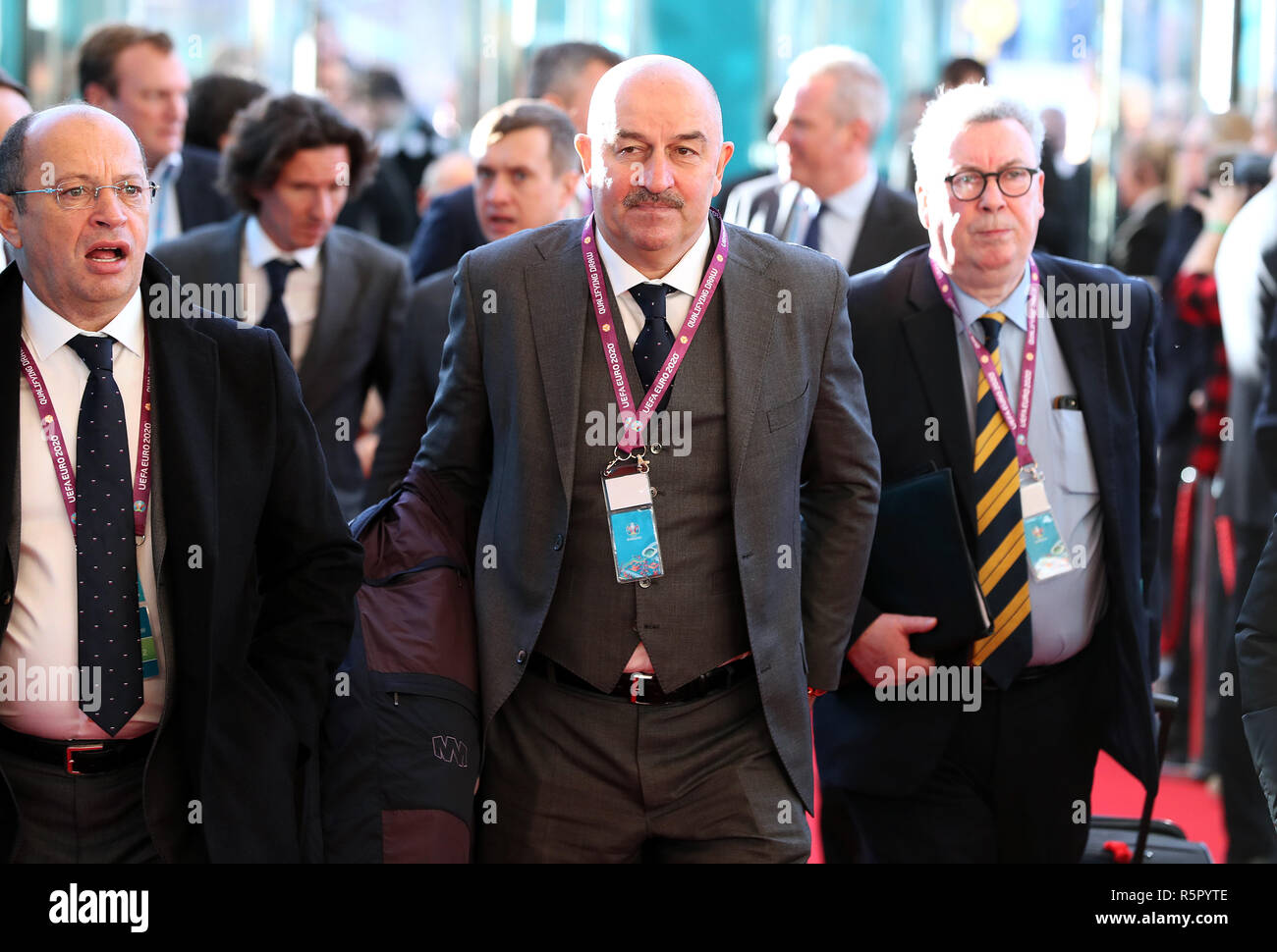 Russia head coach Stanislav Cherchesov arrives for the Euro 2020 ...