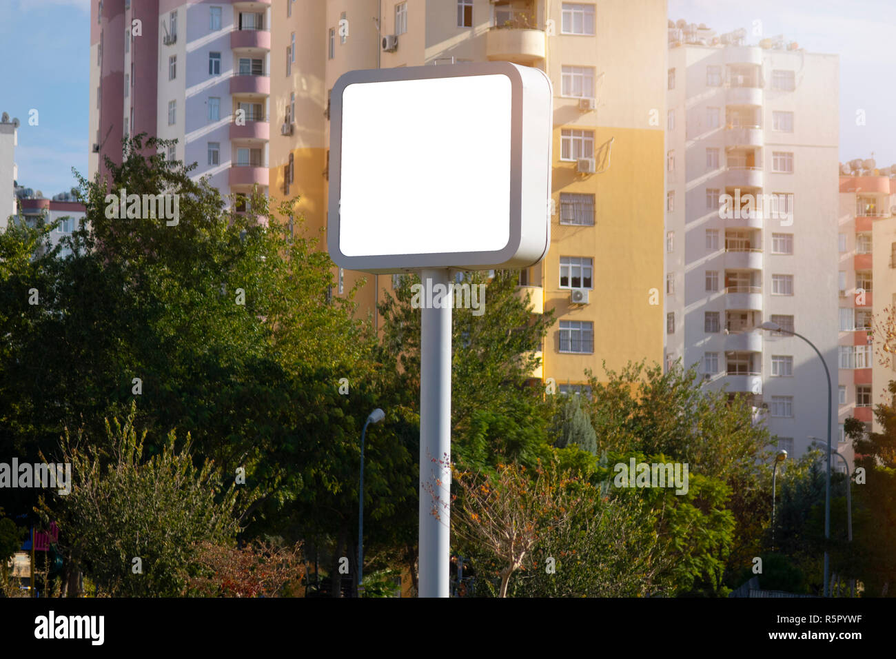 Billboard - Square Blank Billboard with empty screen and beautiful ...