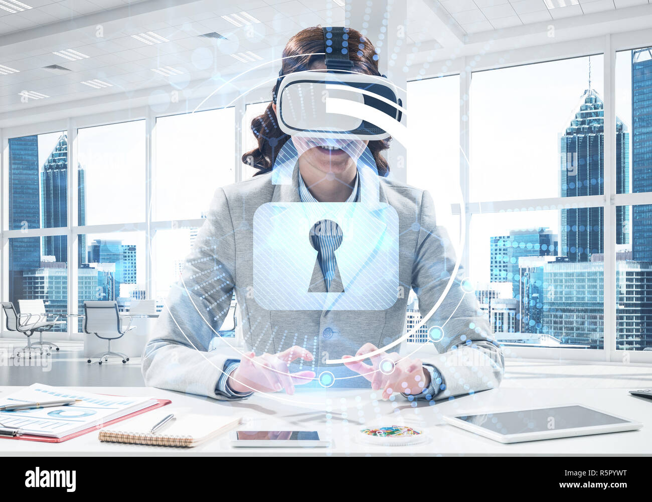 Virtual protection concept Stock Photo - Alamy