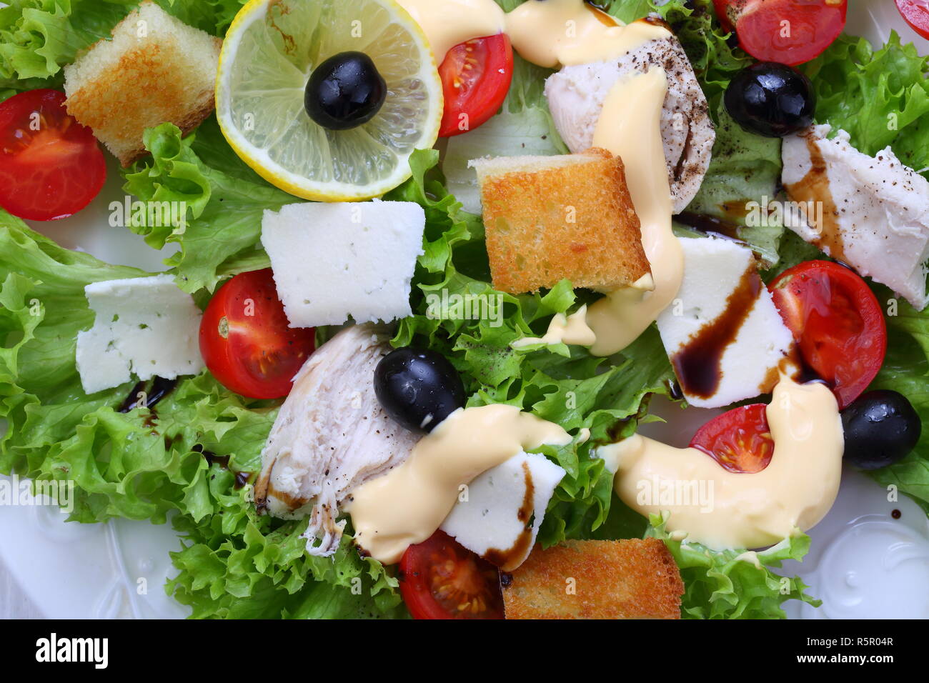 Croutons salad olives hi-res stock photography and images - Alamy