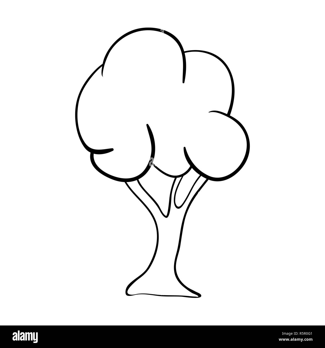 cartoon tree outlinevector symbol icon design. Beautiful illustration ...