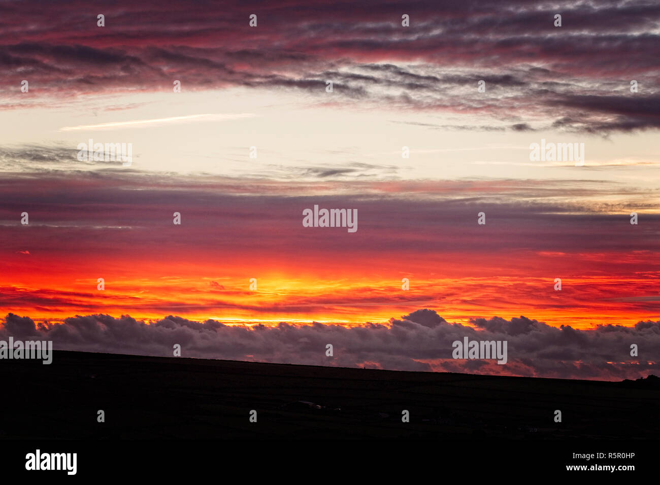 Sunset, west Cornwall, England, UK Stock Photo - Alamy