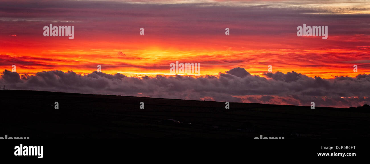 Sunset, west Cornwall, England, UK Stock Photo - Alamy