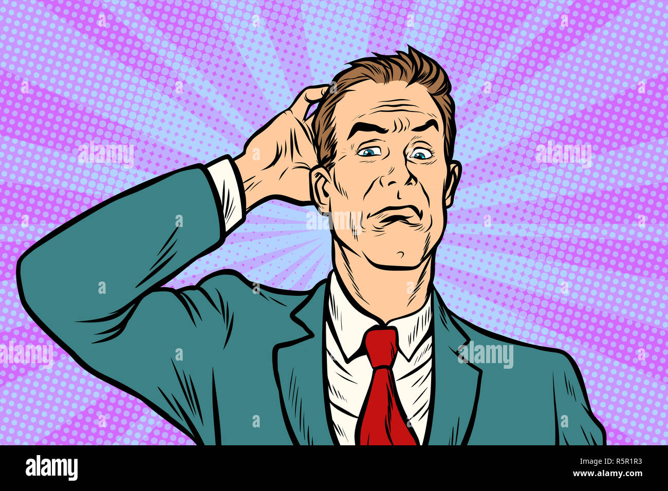 Cartoon human confused work hi-res stock photography and images - Alamy